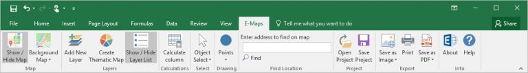 Excel maps with E-Maps - the best mapping add-in for Excel