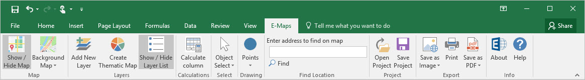 Excel maps with E-Maps - the best mapping add-in for Excel